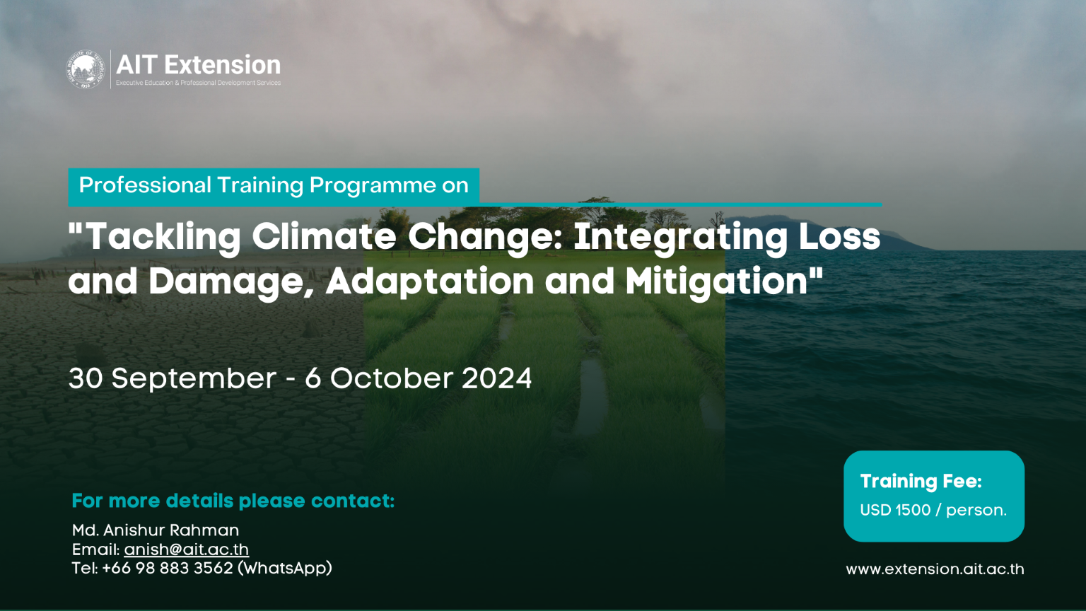 Professional Training Programme on "Tackling Climate Change: Integrating Loss and Damage ...
